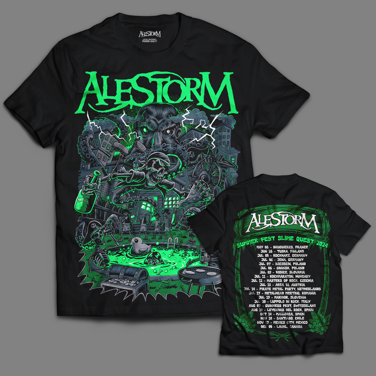'2024 Summer Slime European Tour' T-Shirt – Alestorm Official Merchandise